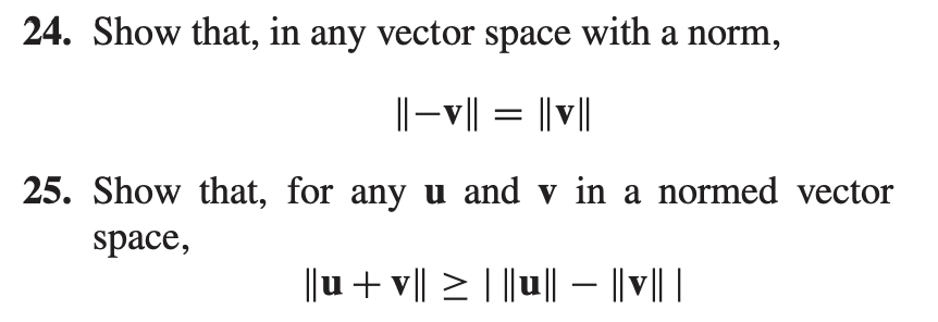 Solved 24. Show that, in any vector space with a norm, || | Chegg.com