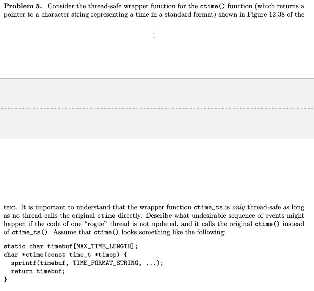 Solved Problem 5 Consider The Thread Safe Wrapper Function