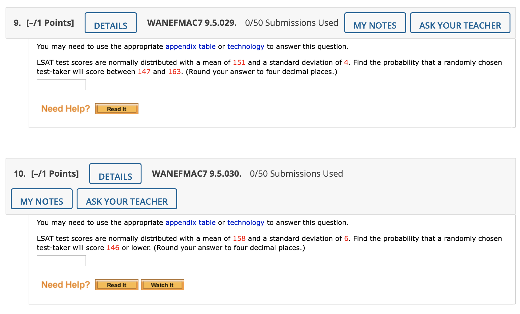 Solved 9. [-/1 Points] DETAILS WANEFMAC7 9.5.029. 0/50 | Chegg.com