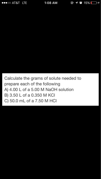 Solved Calculate the grams of solute needed to prepare each | Chegg.com