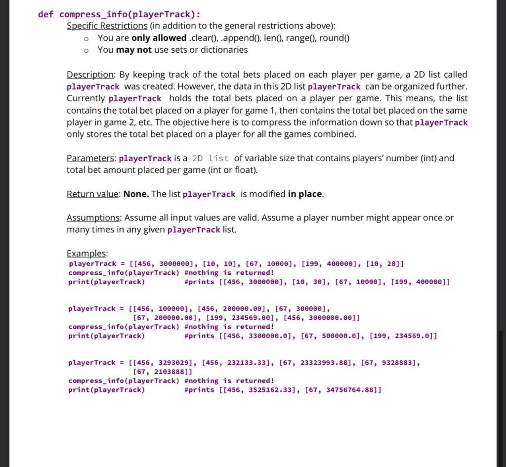 Solved Functions The signature of each function is provided | Chegg.com