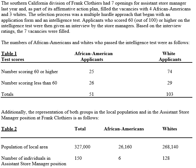 Solved Dennis Goebel, one of the African-American applicants | Chegg.com