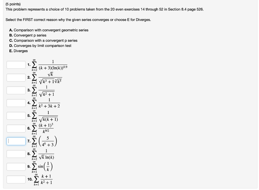 (5 points) This problem represents a choice of 10 | Chegg.com