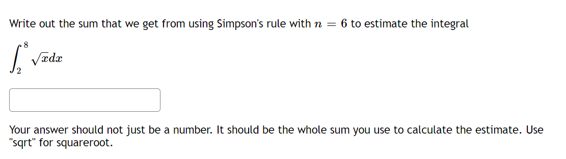 Solved Write out the sum that we get from using Simpson's | Chegg.com