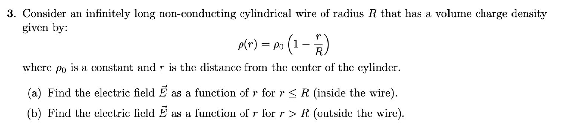 Solved 3. Consider an infinitely long non-conducting | Chegg.com