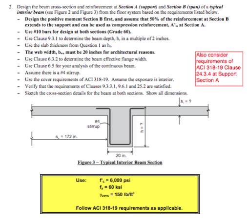 2. Design the beam cross-section and reinforcement at | Chegg.com