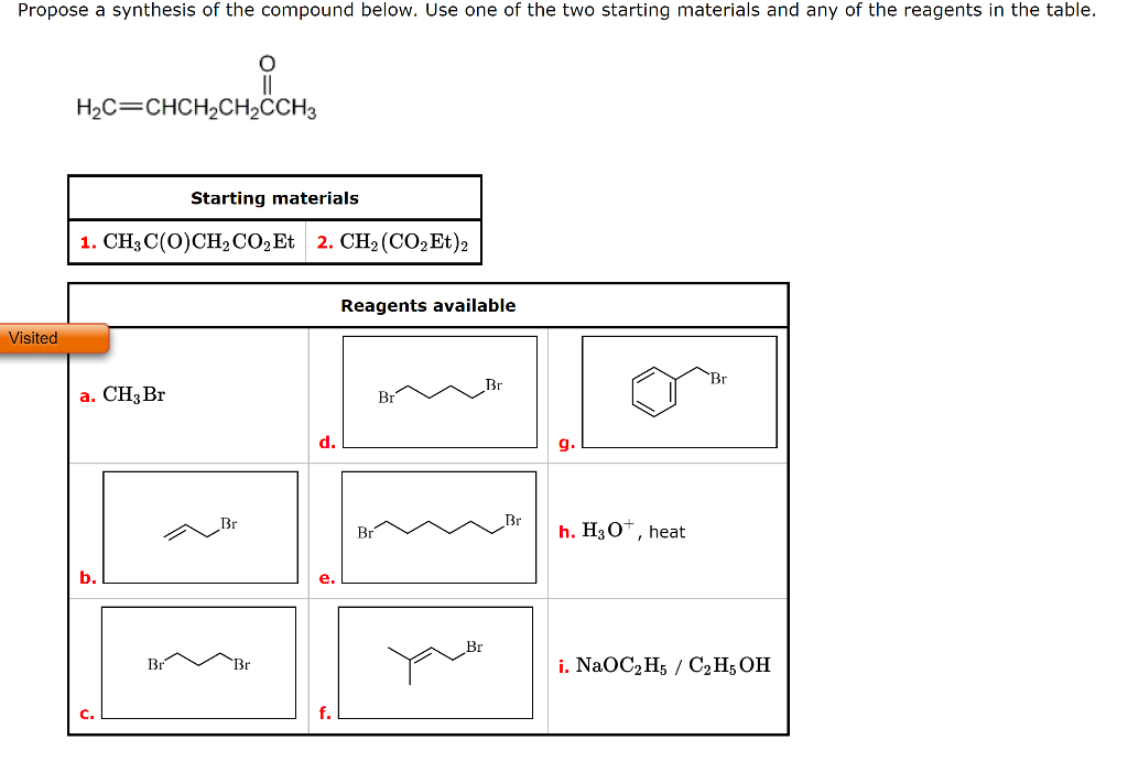 Solved Propose a synthesis of the compound below. Use one of | Chegg.com