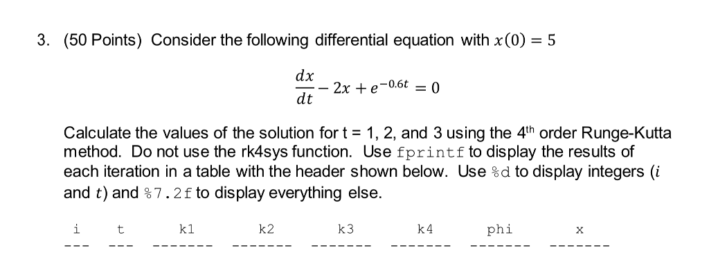Solved 3. (50 Points) Consider the following differential | Chegg.com