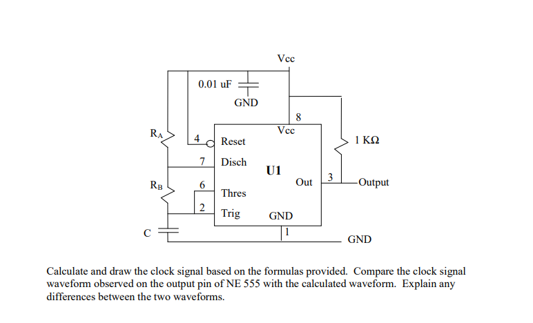 Experiment \#1. NE 555 P Astable Operation (Clock | Chegg.com