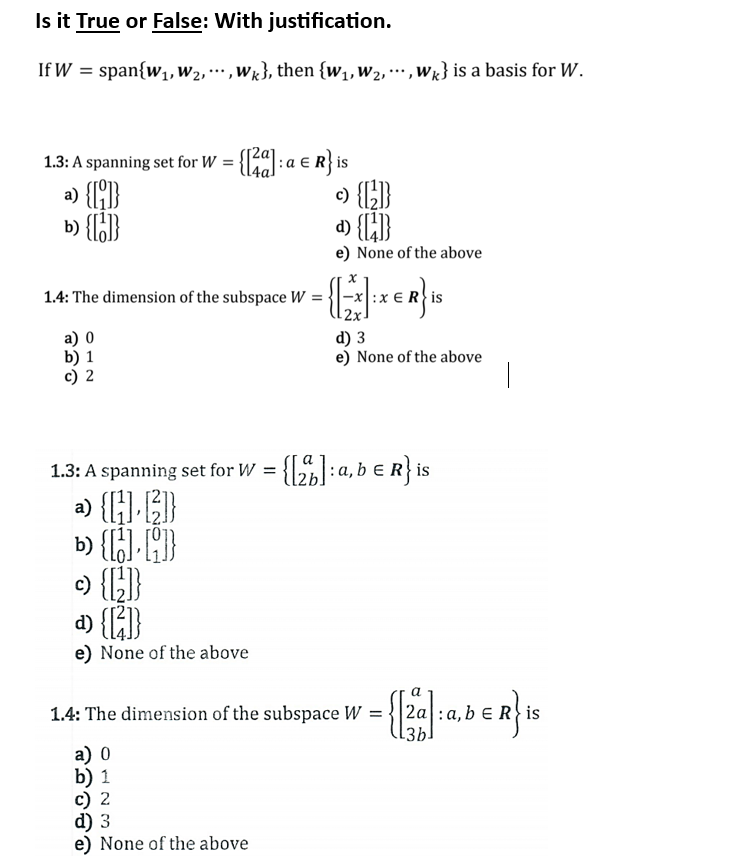 Solved Is it True or False: With justification. If | Chegg.com