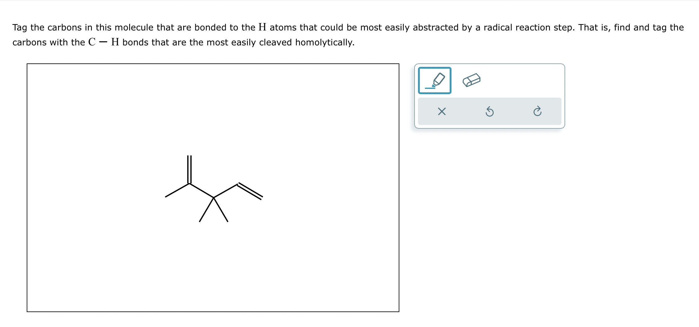 Solved Tag the carbons in this molecule that are bonded to | Chegg.com