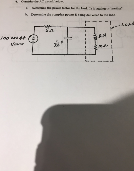 Solved Consider the AC circuit below. Determine the power | Chegg.com
