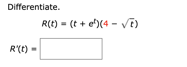 Solved Differentiate. t2 + 2 t4 - 4t2 + 1 Differentiate. | Chegg.com