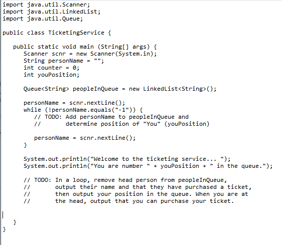 Solved Given main), complete the program to add people to a | Chegg.com