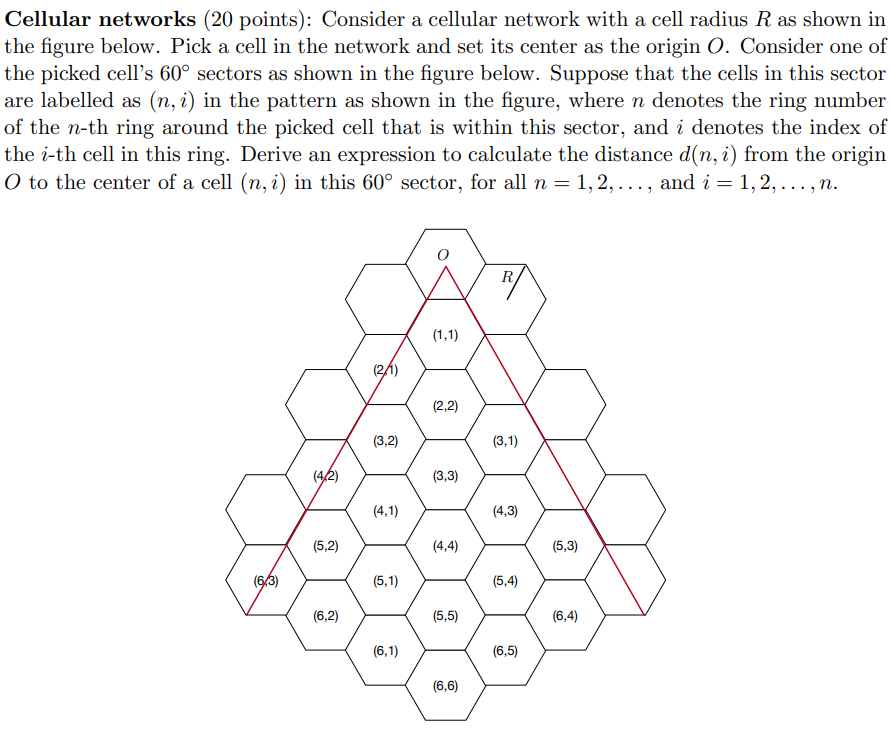 Solved Cellular networks (20 points): Consider a cellular | Chegg.com