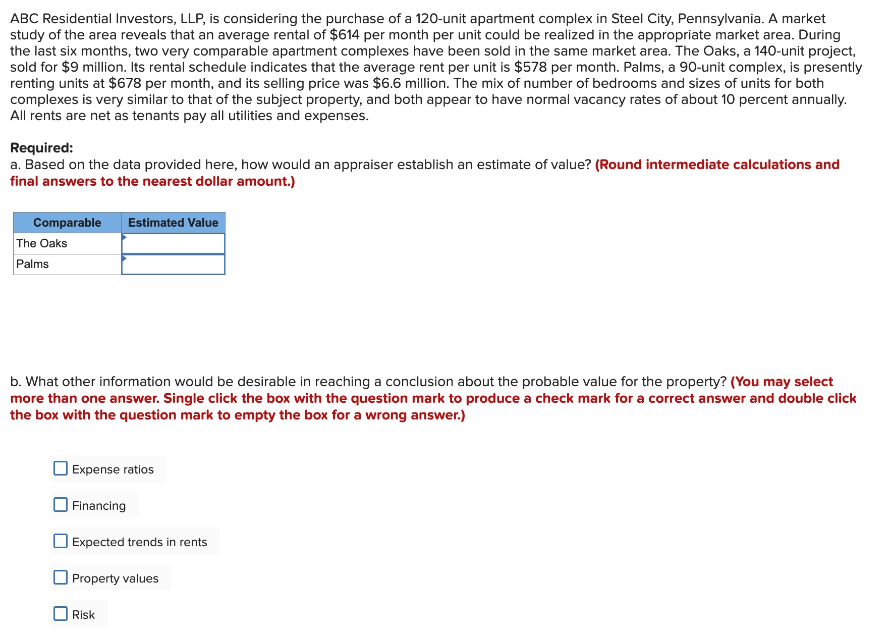 Solved ABC Residential Investors, LLP, is considering the | Chegg.com