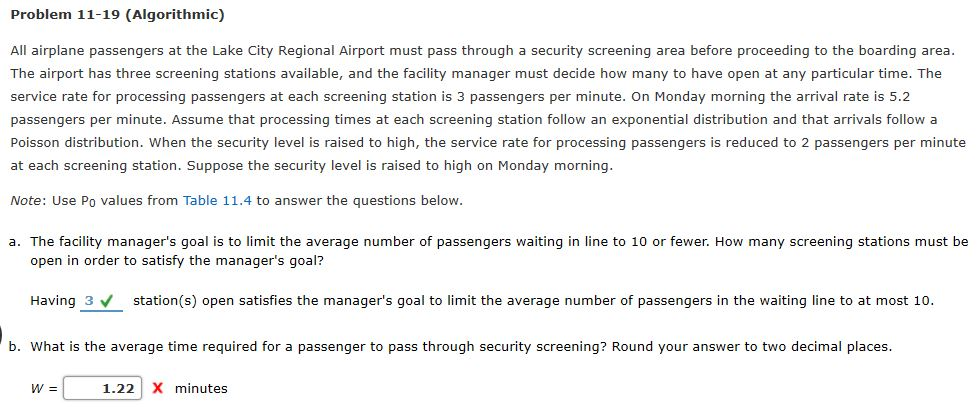 Problem 11-19 (Algorithmic) All airplane passengers | Chegg.com