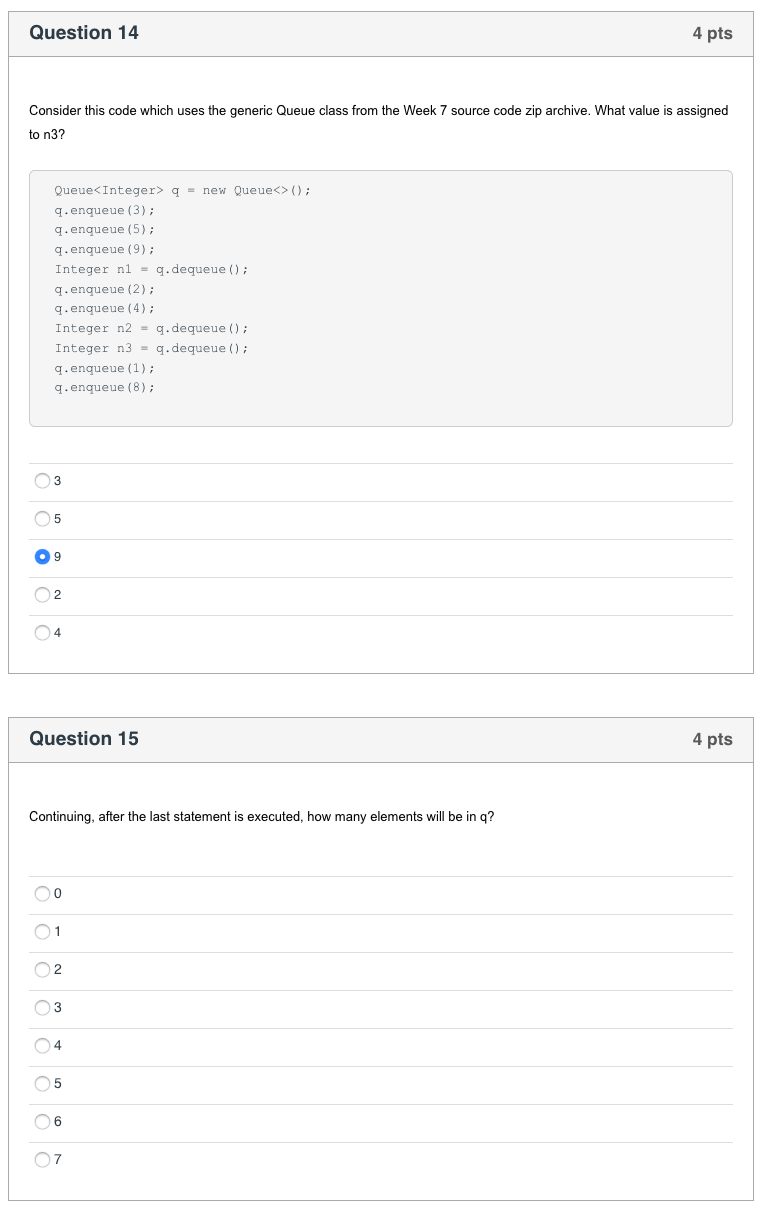 Solved Question 14 4 pts Consider this code which uses the | Chegg.com
