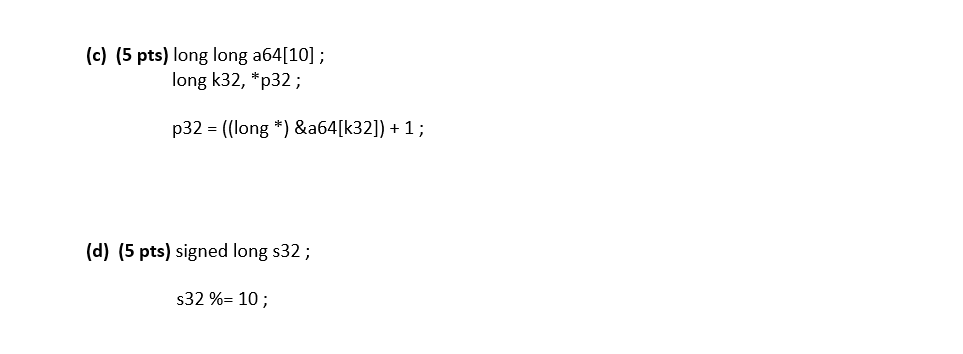 Solved Translate each of the following C assignment | Chegg.com