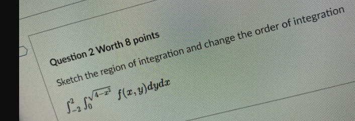 Solved Question 2 Worth 8 points Sketch the region of | Chegg.com