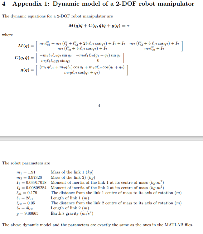 Not A Clue What To Do Here The 2 Dof Model Given In 