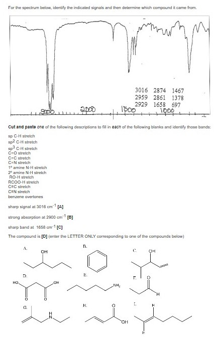 Solved For the spectrum below, identify the indicated | Chegg.com
