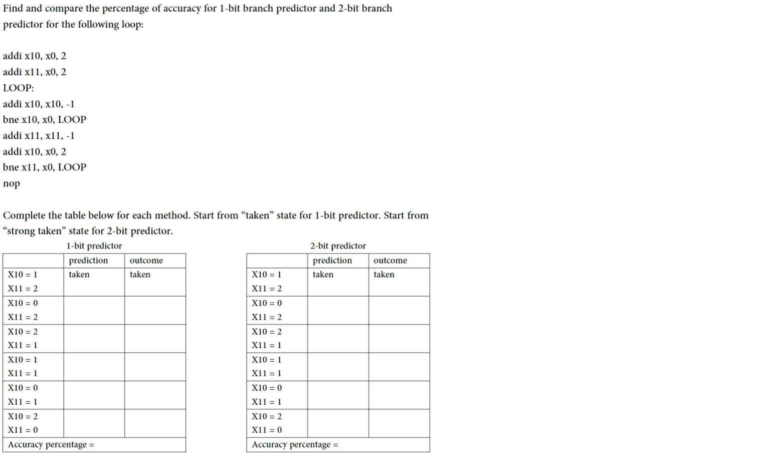 Find and compare the percentage of accuracy for 1-bit | Chegg.com