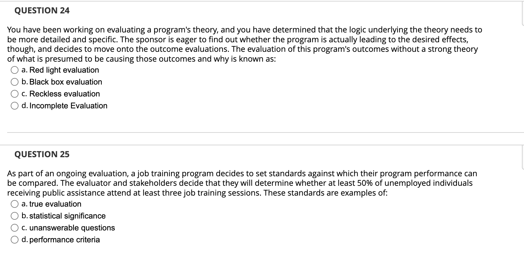 Solved Which part of your program's theory indicates the | Chegg.com