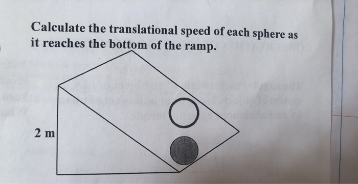 Solved Calculate the translational speed of each sphere as | Chegg.com