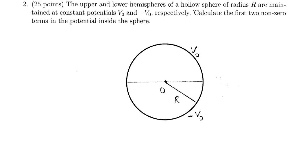 Solved 2. (25 points) The upper and lower hemispheres of a | Chegg.com