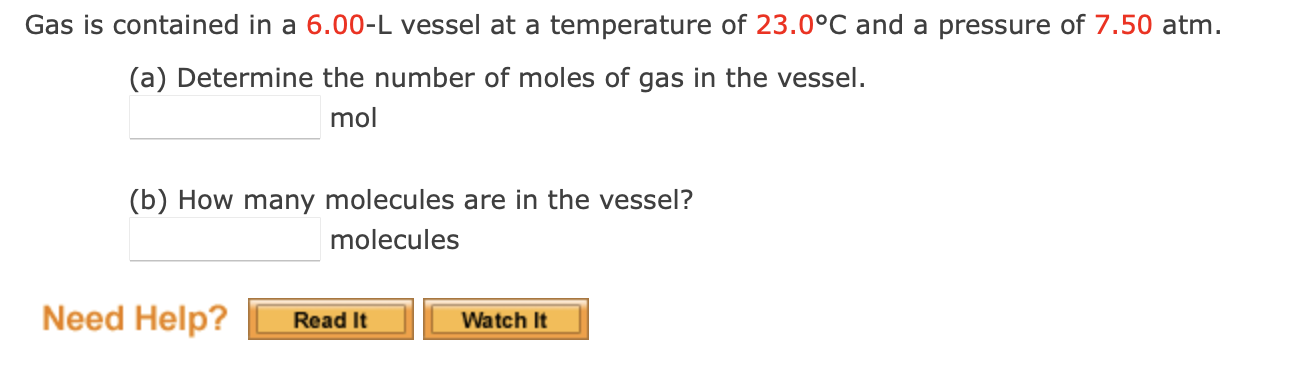 Solved Gas is contained in a 6.00−L vessel at a temperature | Chegg.com
