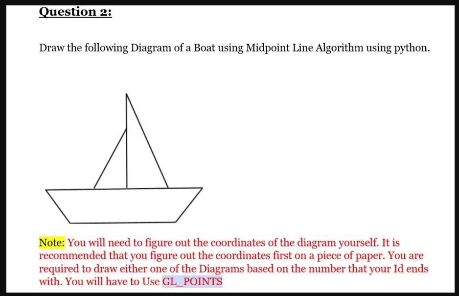 Solved Question 2: Draw the following Diagram of a Boat | Chegg.com