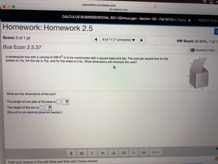 Solved openvellum.ecolleae.com mathxl.com CALCULUS | Chegg.com
