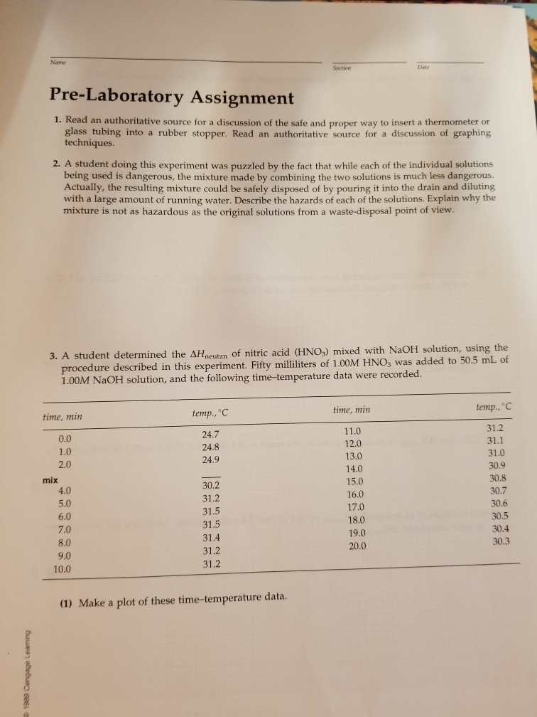 Solved Name Seefion Date Pre-Laboratory Assignment 1. Read | Chegg.com