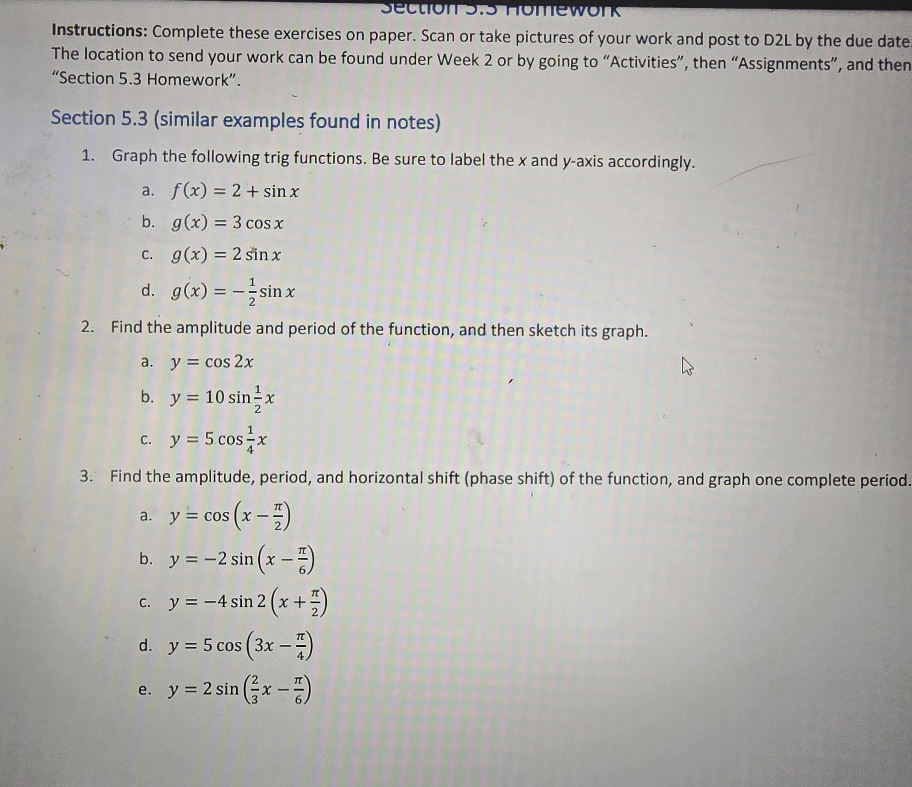 Solved Instructions: Complete these exercises on paper. Scan | Chegg.com