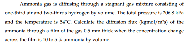 Solved Ammonia gas is diffusing through a stagnant gas | Chegg.com