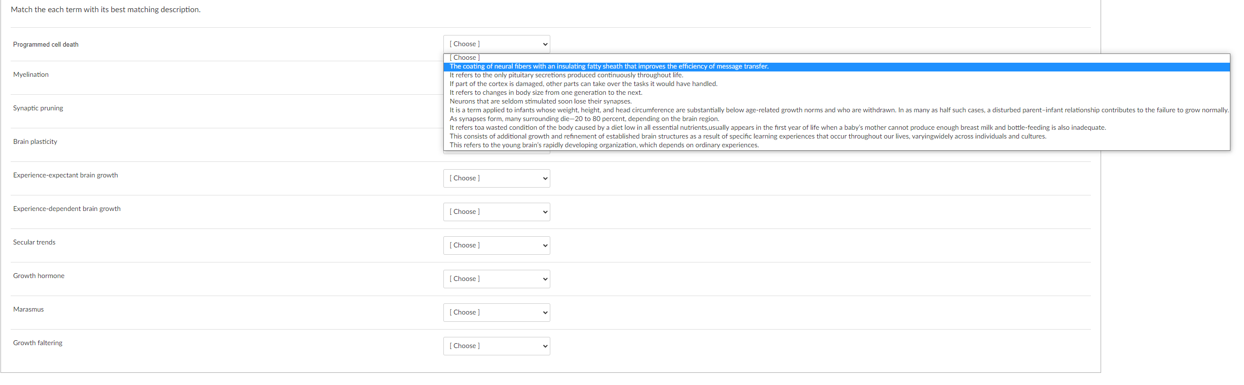Solved Match the each term with its best matching | Chegg.com