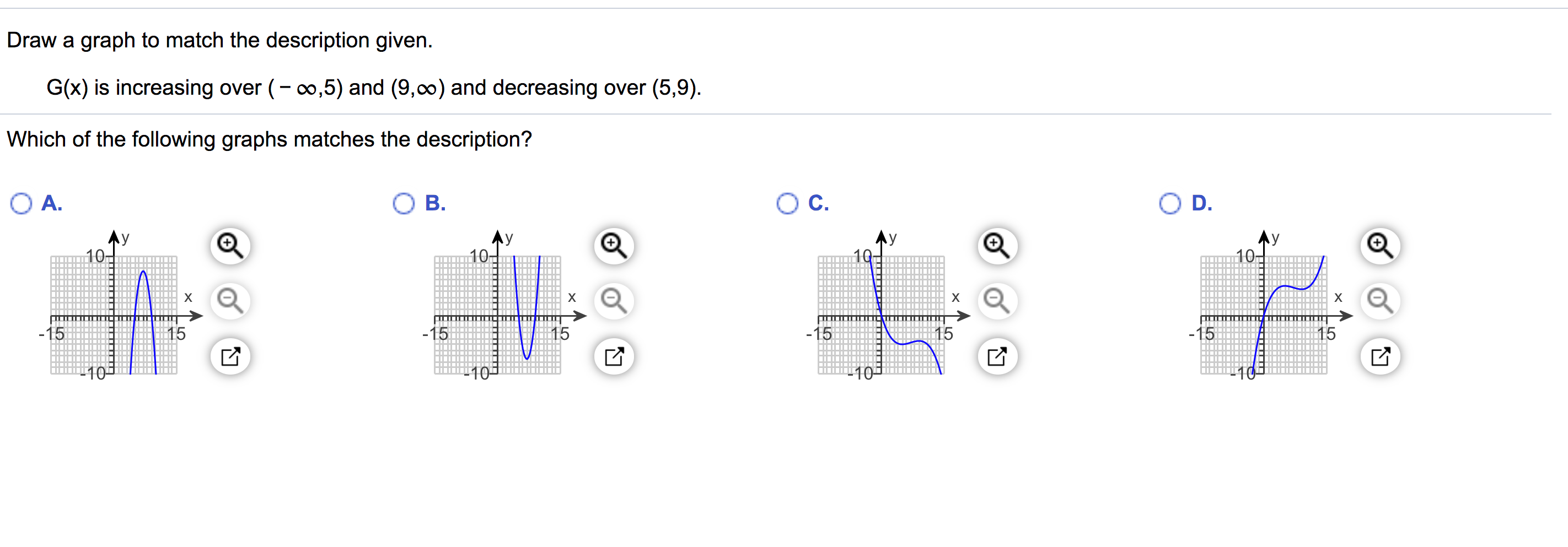 Solved Draw a graph to match the description given. G(x) is | Chegg.com