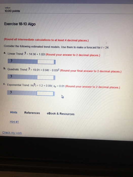 Solved value: 10.00 polnts Exercise 18-10 Algo (Round all | Chegg.com