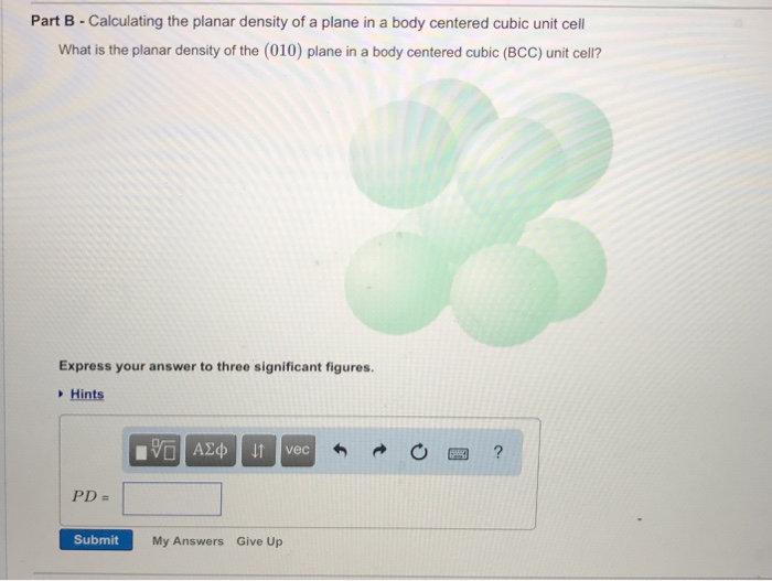 Solved Part A - Calculating the planar density of a simple | Chegg.com
