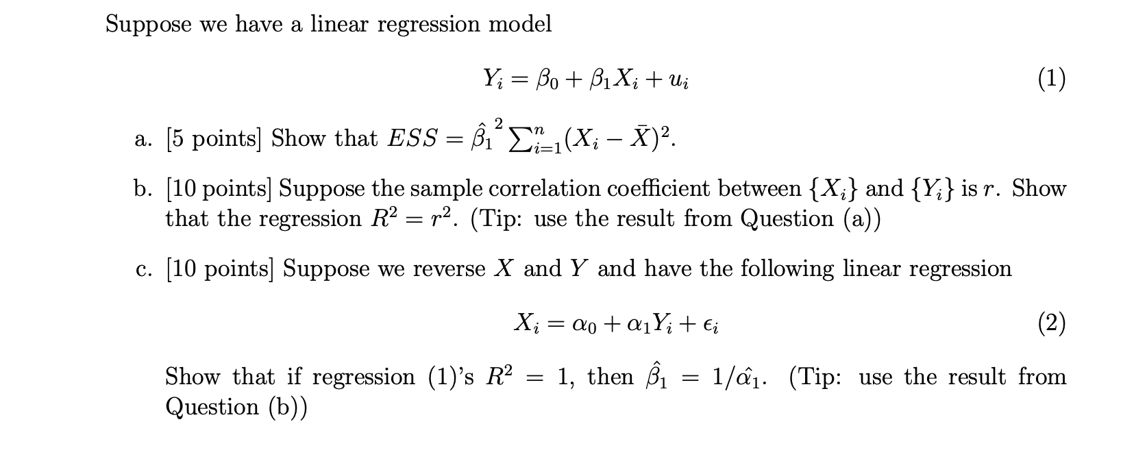 Solved Suppose we have a linear regression model | Chegg.com