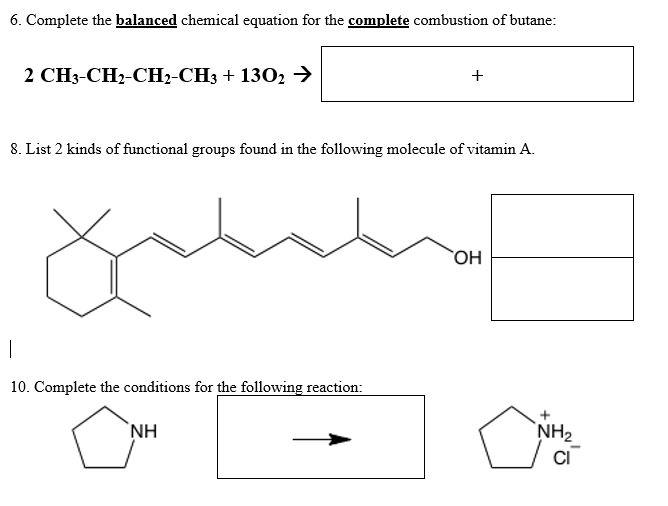 Solved 6. Complete the balanced chemical equation for the | Chegg.com