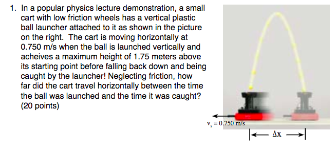 Solved 1. In a popular physics lecture demonstration, a | Chegg.com