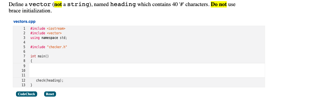 Solved Define A Vector Not A String Named Heading Which 