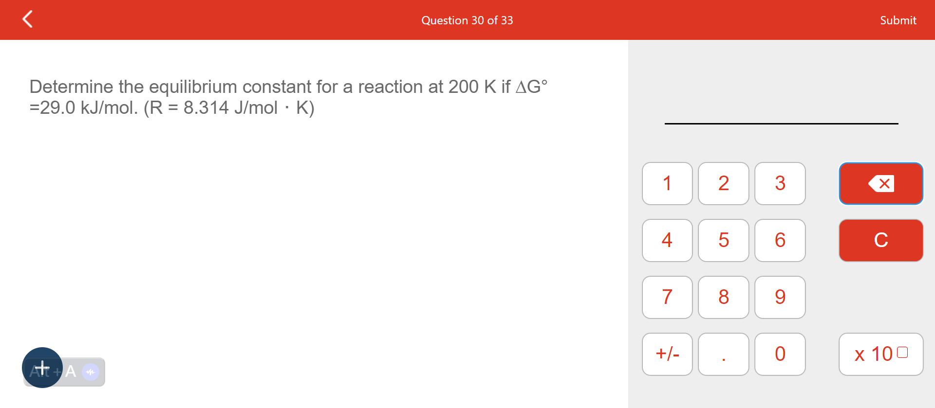 Solved Determine the equilibrium constant for a reaction at | Chegg.com