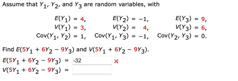 Solved Assume that Y1, Y2, and Y3 are random variables, with | Chegg.com