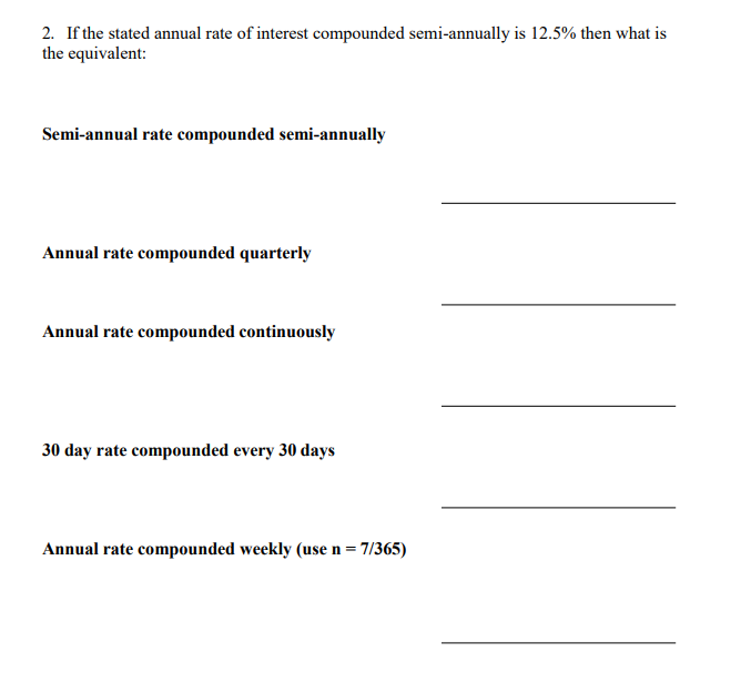 Solved 2. If the stated annual rate of interest compounded | Chegg.com