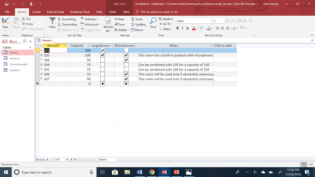 Solved Question 2. Download the database conference.mdb. | Chegg.com