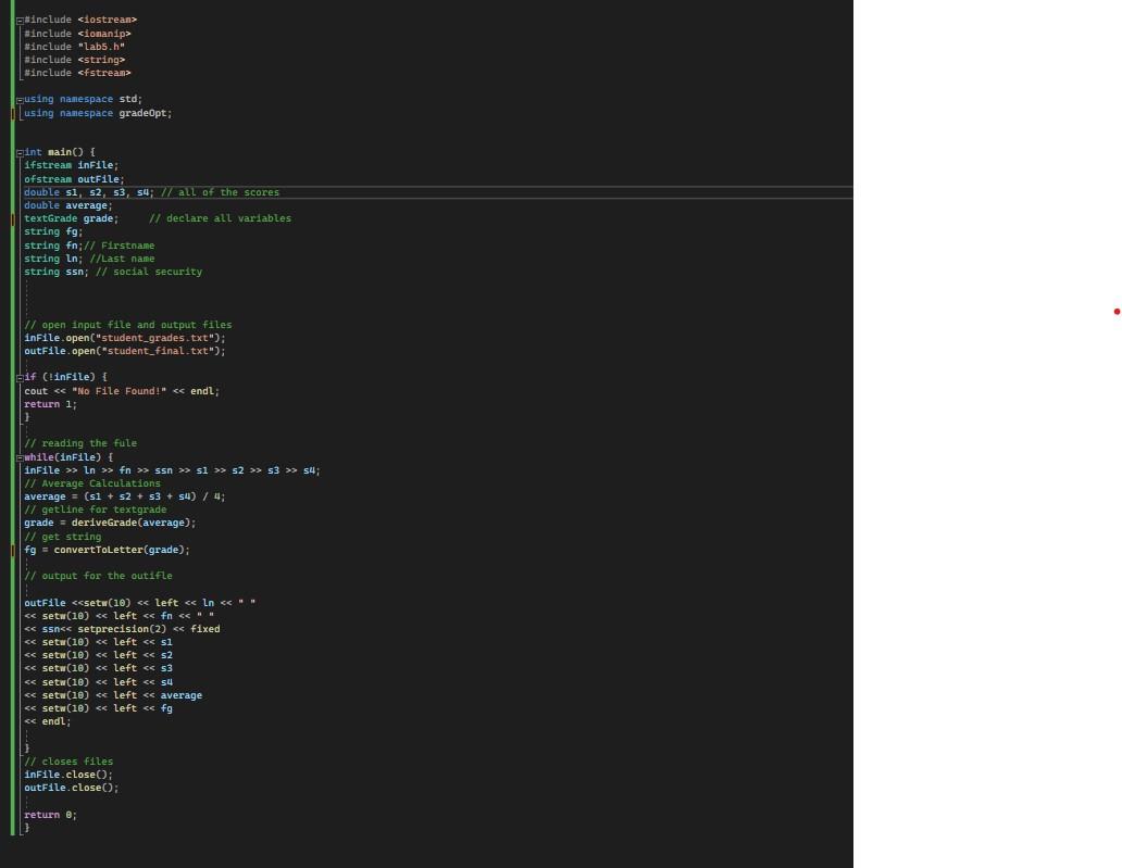 Solved I cant figure out why my outfile text is copying the | Chegg.com