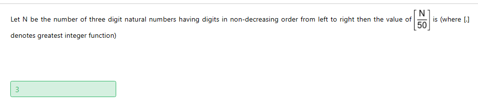 Solved Let N ﻿be the number of three digit natural numbers | Chegg.com